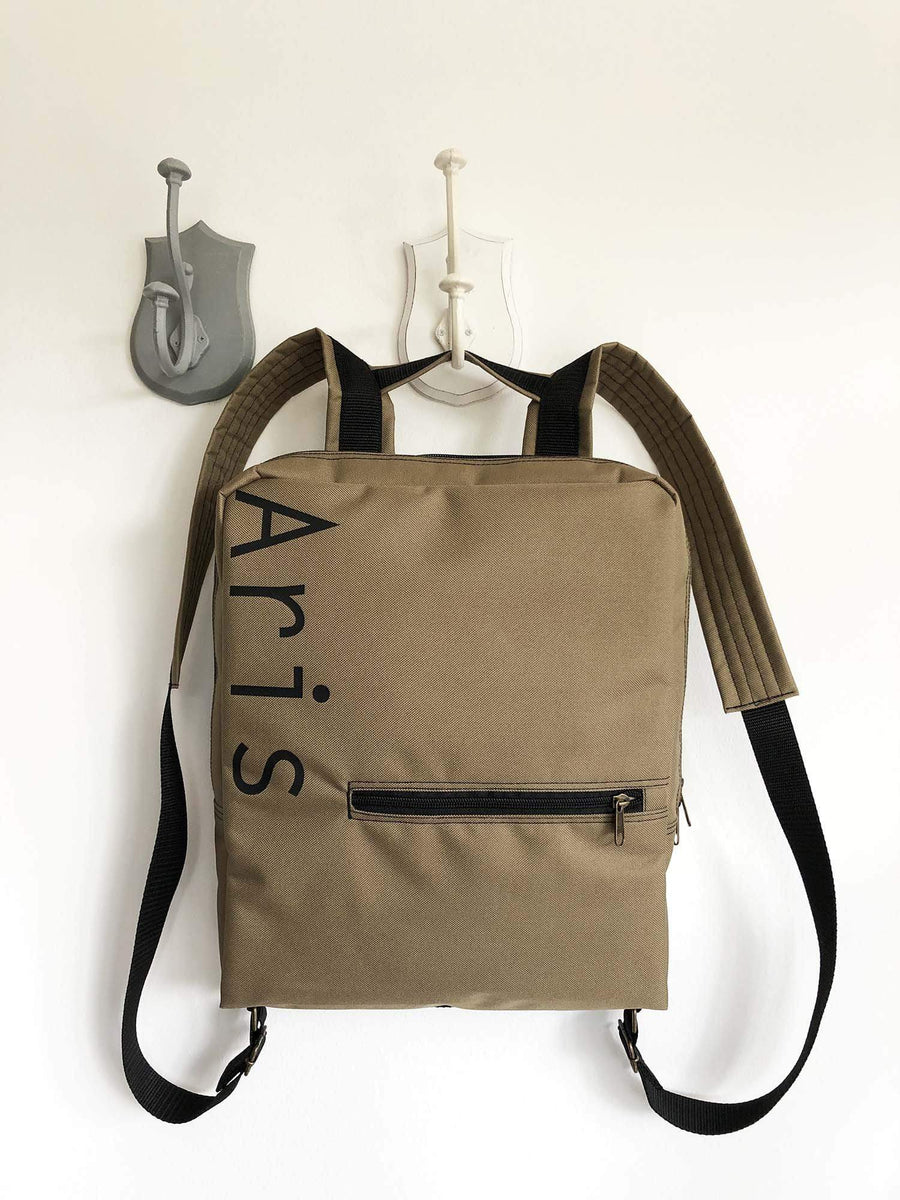 Grey Customizable Business Slim Backpack | Aris Bags