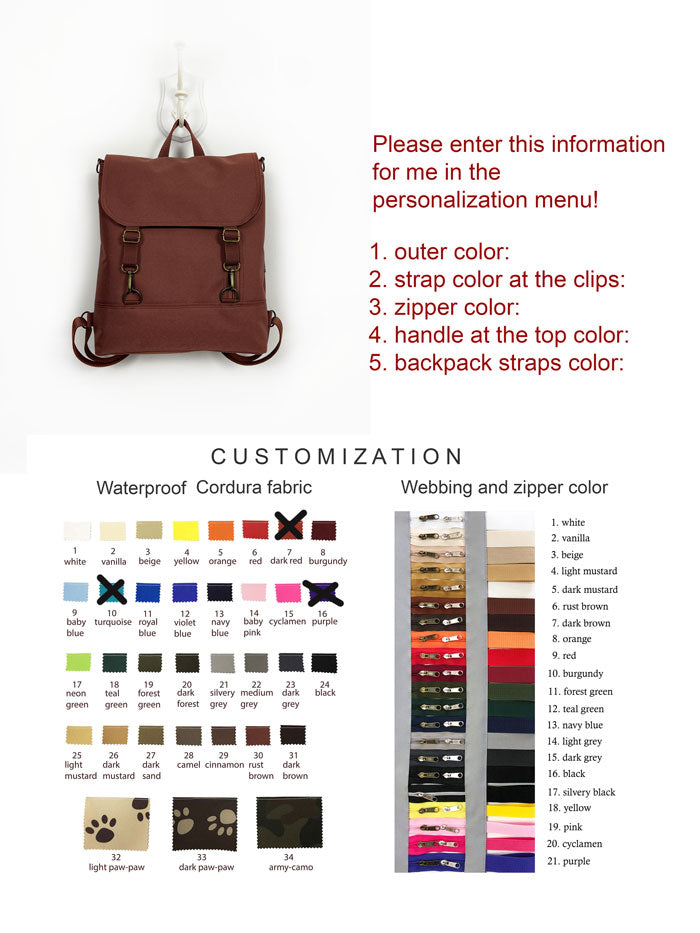 Slim Rust Brown Women's Backpack Crossbody Bag | Aris Bags